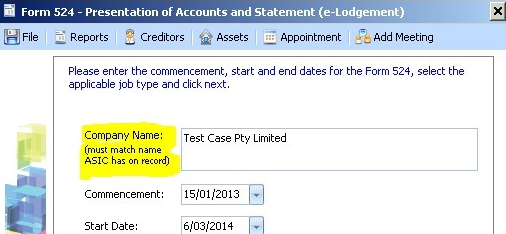 Error "The company ACN/ABN/ARBN must match to the company name" when ...
