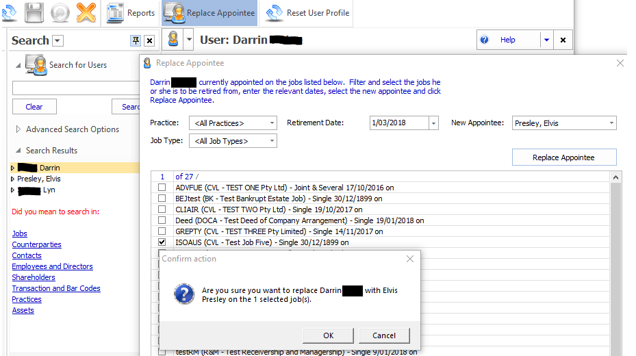 Replace an Appointee with a new Appointee on a group of jobs in bulk ...