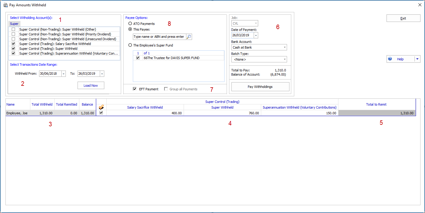 Superannuation - generating remittance payments for amounts withheld ...
