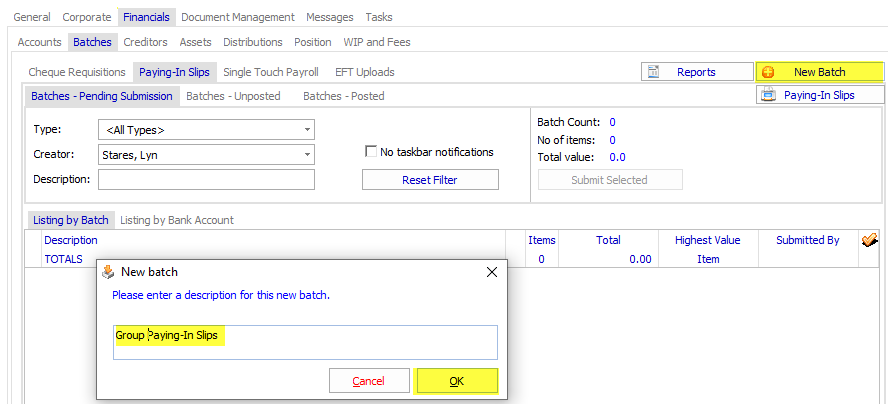 Realising Assets through Group Deposits/Payments – Exalt