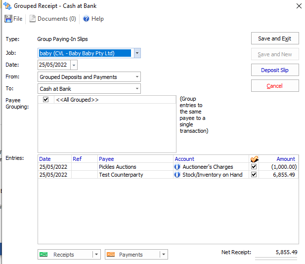 Realising Assets through Group Deposits/Payments – Aryza Australia
