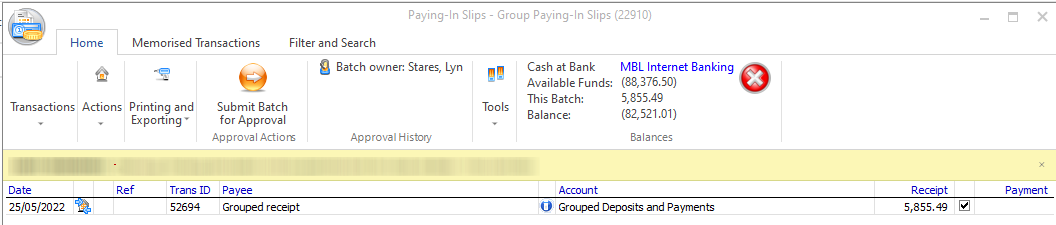 Realising Assets through Group Deposits/Payments – Exalt