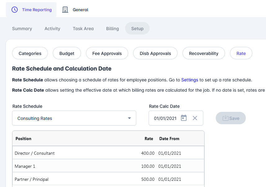 Assigning A Rate Schedule To A Job overriding The Default Rate