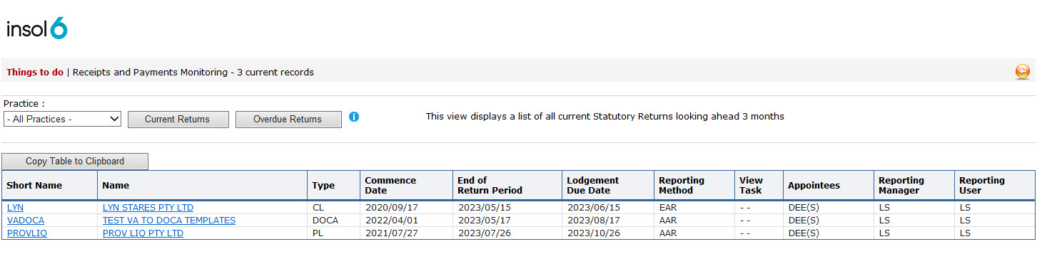 Home page: Compliance: Receipts and Payments (Form 5602 and Form 5603 ...