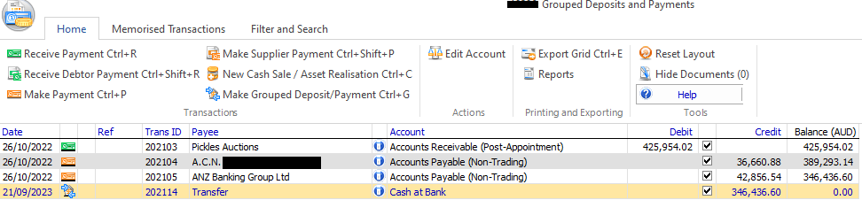 How do I process a lease payout, realise the asset and pay the Secured ...
