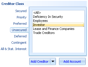 Categorising Unsecured Creditors using Unsecured Creditor Accounts ...