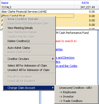 Categorising Unsecured Creditors using Unsecured Creditor Accounts ...