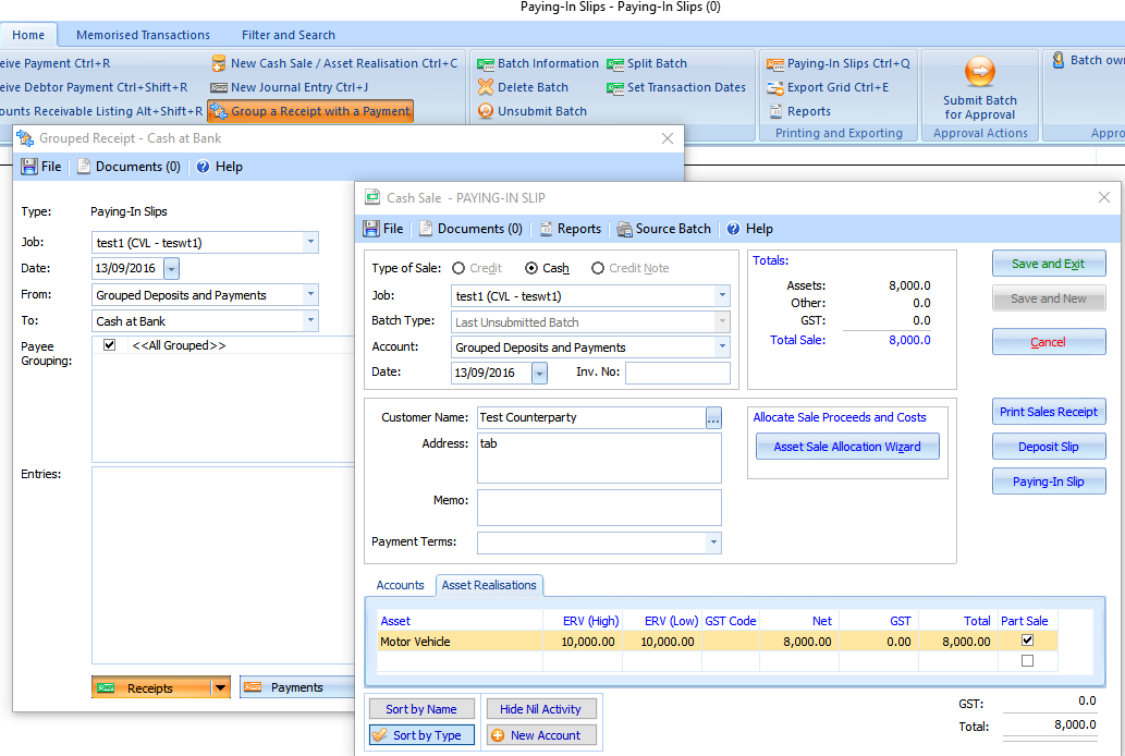 Realising Assets through Group Deposits/Payments – Exalt