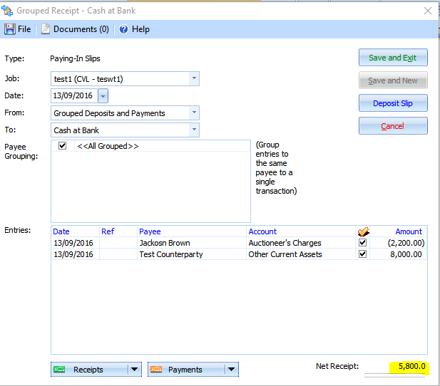Realising Assets through Group Deposits/Payments – Exalt