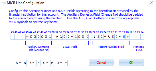 Cheque Printing: Entering account details and MICR lines – Aryza Australia